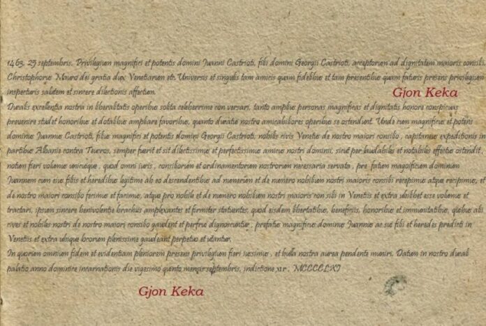 Dekreti i vitit 1463: Biri i Gjergj Kastriotit, Gjoni pranohet anëtar i ...